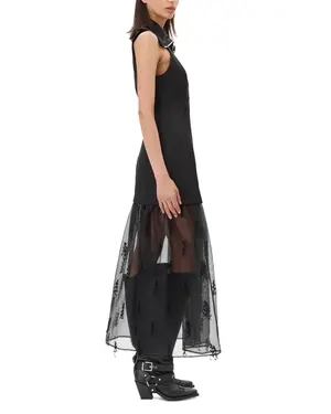 GANNI Fringed Organza Dress