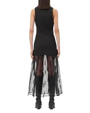 GANNI Fringed Organza Dress