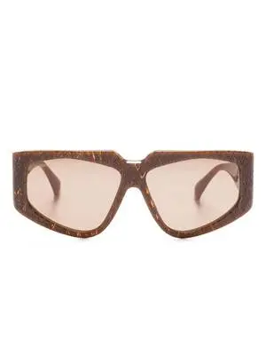 Max Mara Geometric Frame Sunglasses - Brown