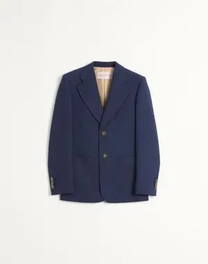 Valentino Garavani Single-breasted Wool Gabardine Jacket - Blue