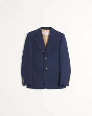 Valentino Garavani Single-breasted Wool Gabardine Jacket - Blue
