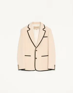 Valentino Garavani Single-breasted Wool Gabardine Jacket - Cream