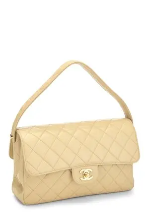 Chanel Quilted Lambskin Double Sided Flap Bag - Beige