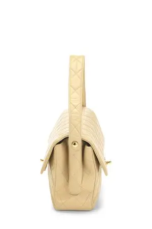 Chanel Quilted Lambskin Double Sided Flap Bag - Beige