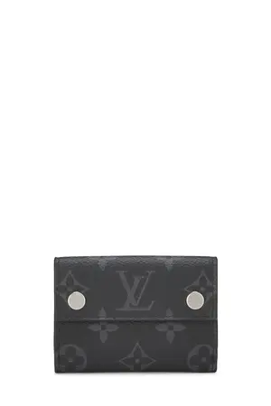 LOUIS VUITTON Monogram Eclipse Discovery Compact Wallet - Black