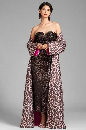 Sachin & Babi Embellished Strapless Sweetheart Sequin Gown - Plum