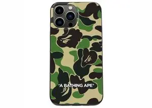 A BATHING APE Abc Camo Iphone 13 Pro Max Case - Green