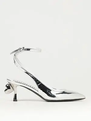 Moschino Silver Tone Shoes For Women