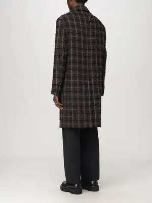 Versace Checked Wool Blend Coat