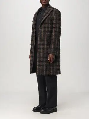 Versace Checked Wool Blend Coat