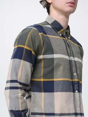 Barbour Check Cotton Long-sleeve Shirt With A Button-down Collar