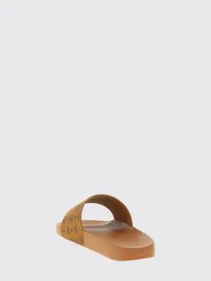 Mcm Embossed Logo Slide Sandals