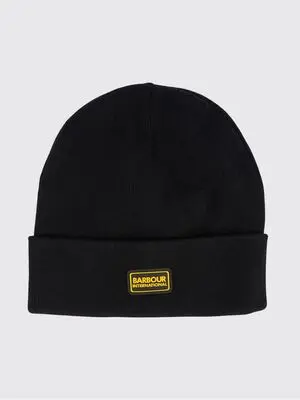 Barbour Wool Beanie Hat With Cuff And Logo Patch