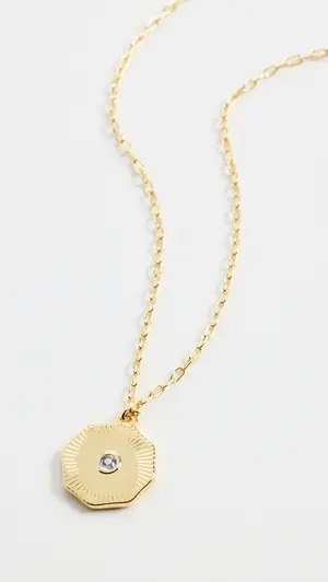 Gorjana Birthstone Coin Necklace - March