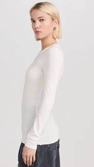 SLVRLAKE Simple Long Sleeve Tee - Natural White