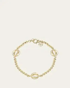 L. KLEIN Prisma 18k Yellow Ball Chain Bracelet, 7.5"l - Gold