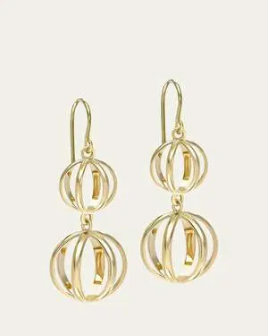 L. KLEIN Prisma 18k Yellow Double Cage Drop Earrings - Gold