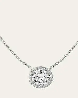 VRAI 14k 1.0tcw Lab Grown Diamond Halo Necklace - White Gold