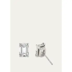 VRAI 14k Emerald Solitaire Lab Grown Diamond Stud Earrings