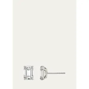 VRAI 14k Emerald Solitaire Lab Grown Diamond Stud Earrings