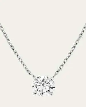 VRAI Brilliant-cut Round Solitaire 1.0tcw Diamond Necklace - White Gold