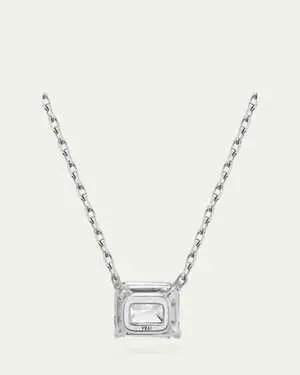 VRAI Emerald-cut Solitaire Lab Grown Diamond Necklace - White Gold
