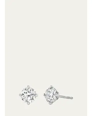 VRAI 14k Round Solitaire 3.00tcw Lab Grown Diamond Stud Earrings - Silver