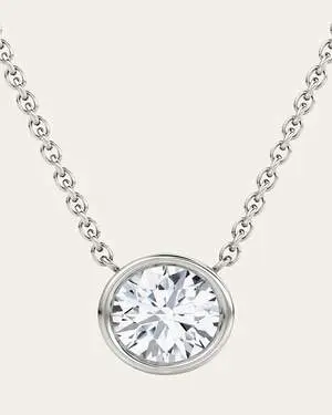 VRAI VRAI 0.75tcw Round Lab Grown Diamond Solitaire Necklace White Gold