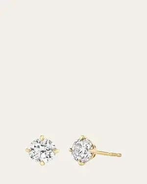 VRAI 14k Round Solitaire Lab Grown Diamond Stud Earrings - Gold