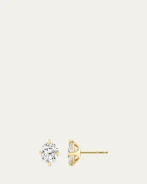 VRAI 14k Round Solitaire Lab Grown Diamond Stud Earrings - Gold
