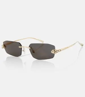 Cartier Panthere De Rectangular Sunglasses - Gold