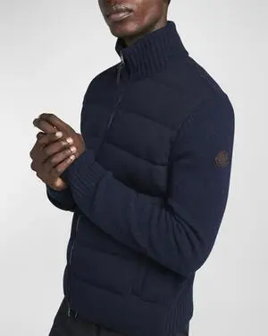 Moncler Wool-cashmere Padded Cardigan
