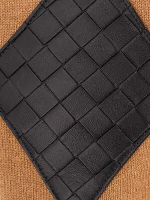 Bottega Veneta Cashmere Cardigan With Intrecciato Motif Leather Details