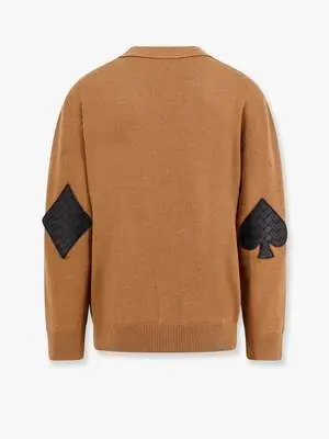 Bottega Veneta Cashmere Cardigan With Intrecciato Motif Leather Details