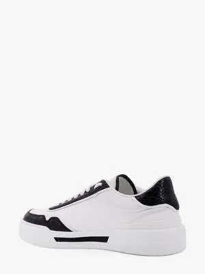Dolce & Gabbana New Roma Sneakers With Crocodile Detail - White