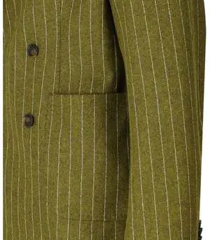 MANUEL RITZ Pinstriped Double-breasted Jacket - Green
