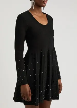 Simkhai Embellished Stretch-knit Mini Dress