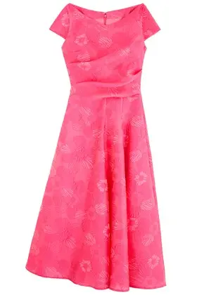 Talbot Runhof Floral-jacquard Midi Dress