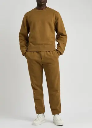 Saint Laurent Logo-embroidered Cotton Sweatshirt - Camel