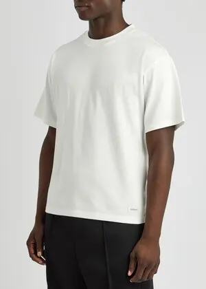 Saint Laurent Logo-appliqué Cotton-blend T-shirt - White