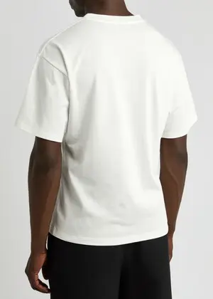 Saint Laurent Logo-appliqué Cotton-blend T-shirt - White