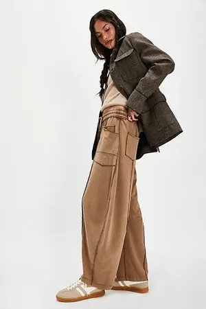 Free People Kaiden Barrel Pants - Moon Rock