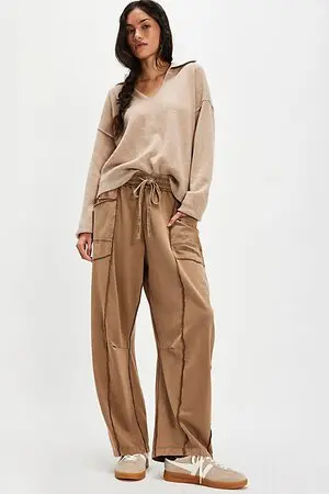 Free People Kaiden Barrel Pants - Moon Rock