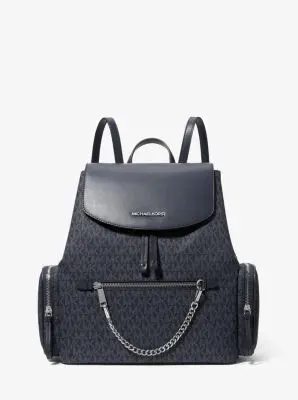 Michael Kors Jet Set Large Signature Logo Backpack In Blue  display picture 1