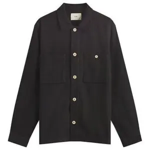 Folk Patch Overshirt - Black Moleskin