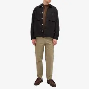 Folk Patch Overshirt - Black Moleskin