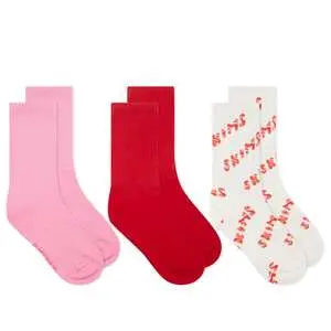 SKIMS Sport Sock 3-pack - Candy Cane Print