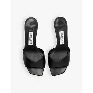 JIMMY CHOO Skye 70 Leather Heeled Mules - Black