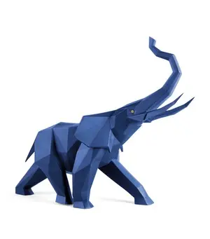 LLADRO Porcelain Elephant Figurine - Blue