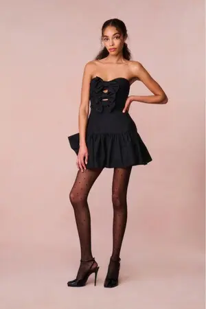 LoveShackFancy Woodlow Bow Mini Dress